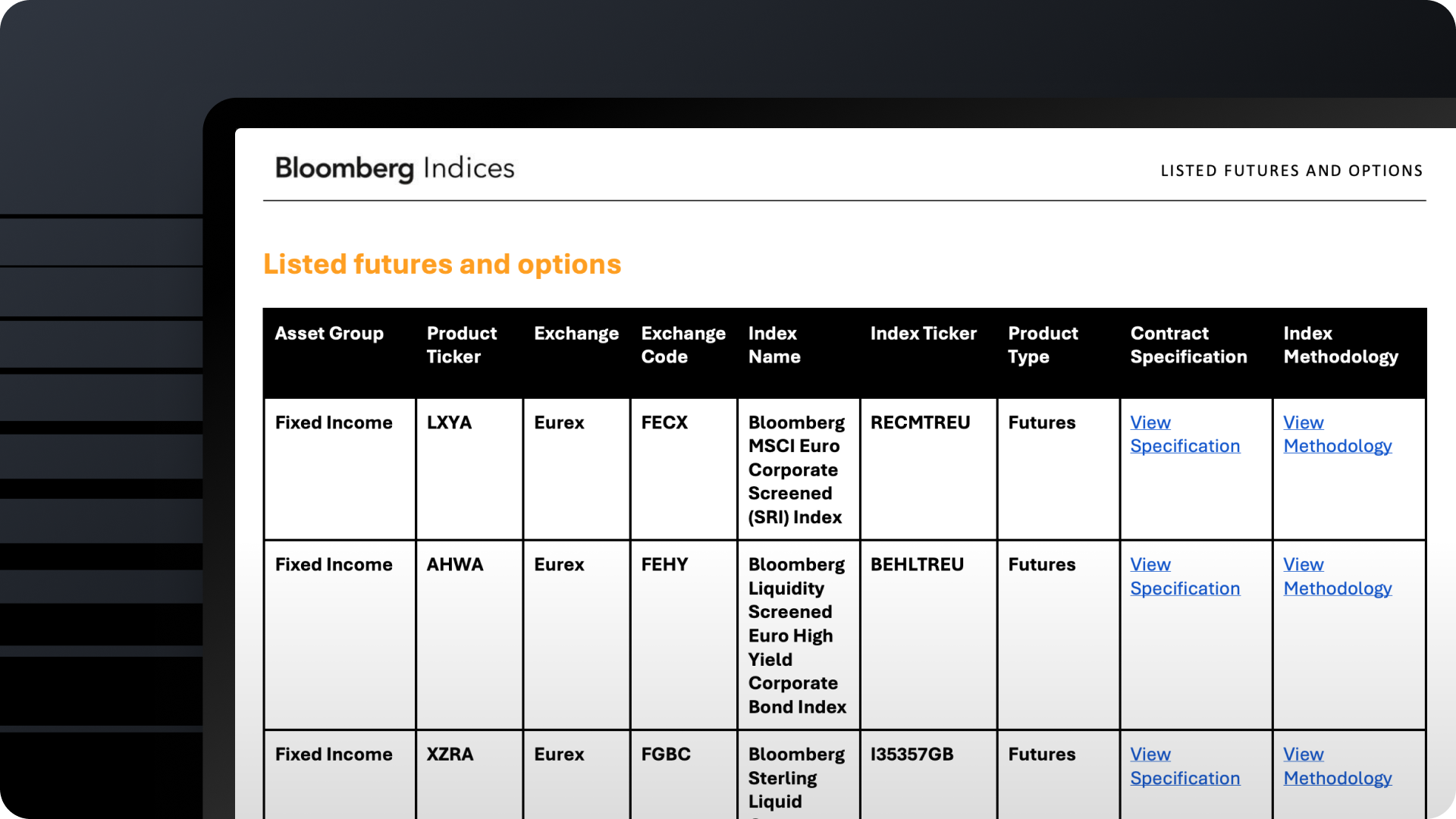 Index Derivatives | Bloomberg Professional Services | Bloomberg ...
